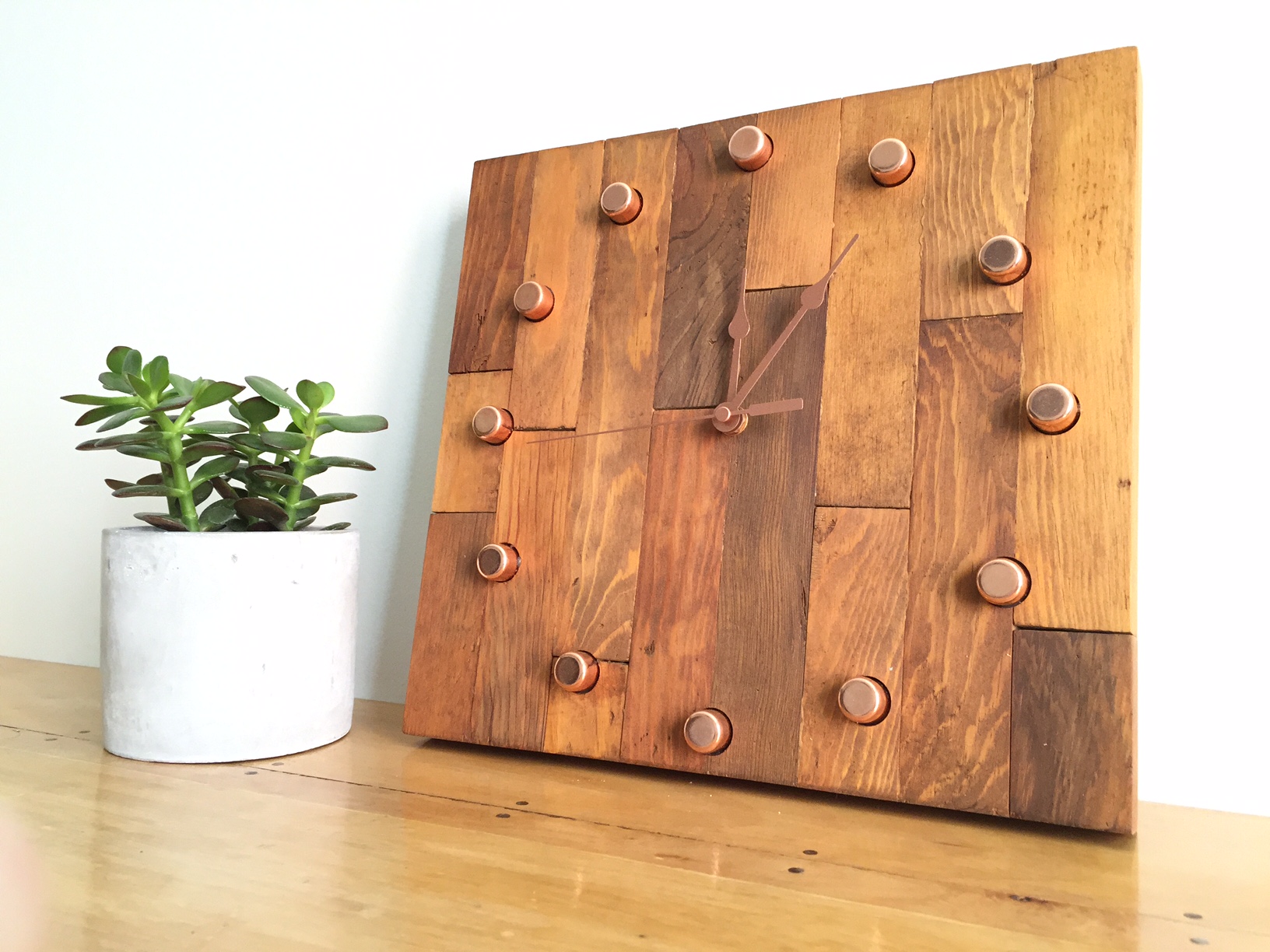 Butcher block copper clock – DIY Montreal