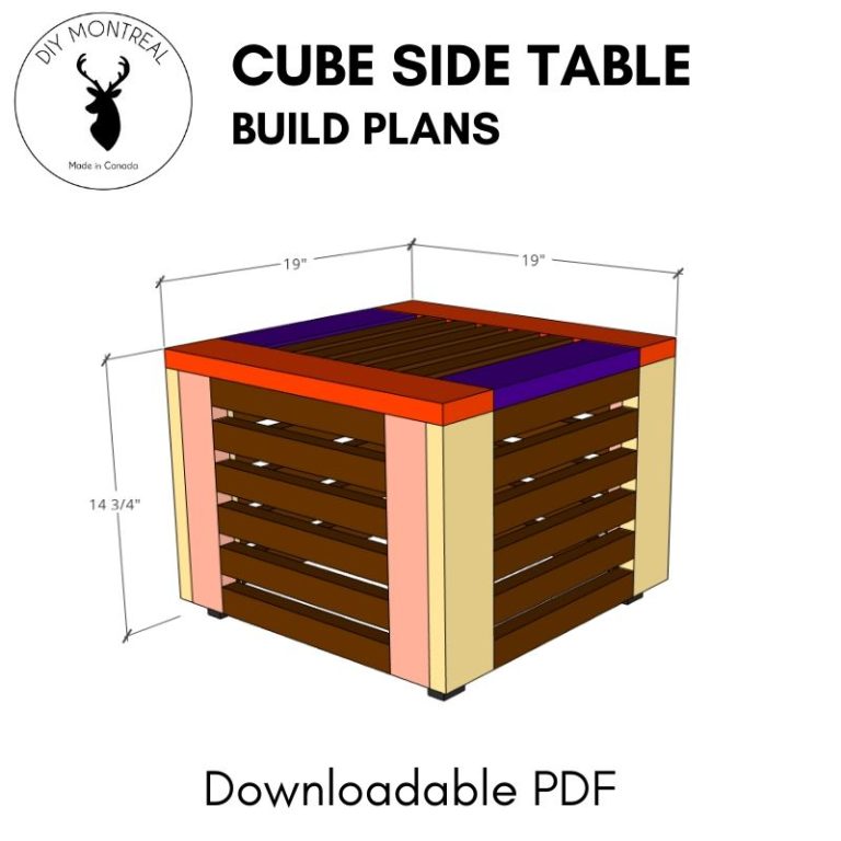 Slatted Cube Side Table | PDF Build Plans - DIY Montreal