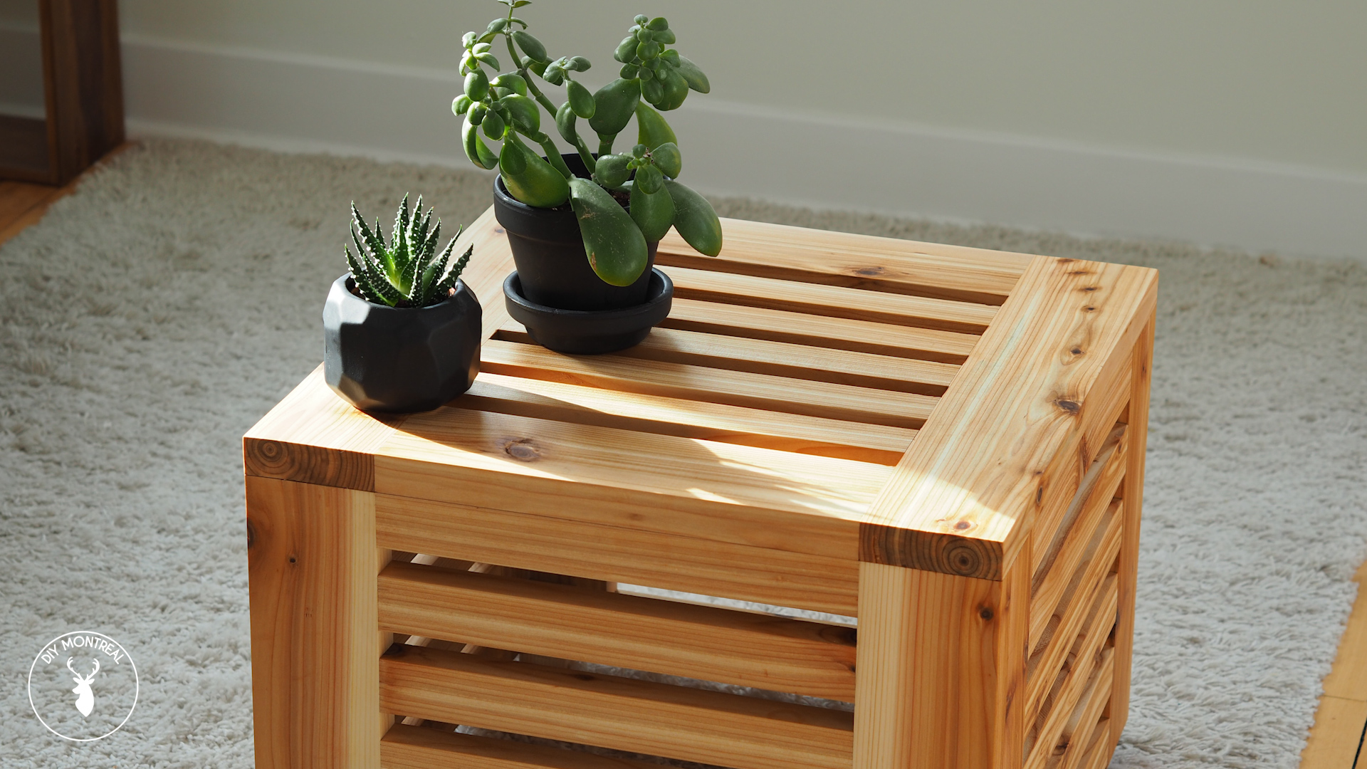 Slatted Cube End Table | DIY Montreal