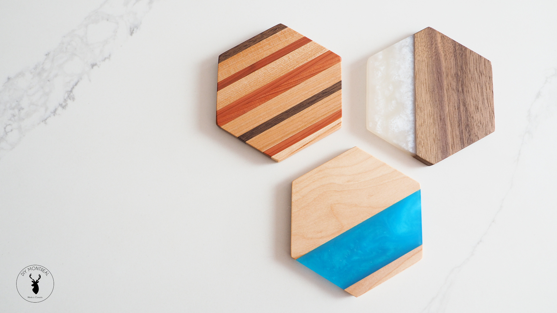 Wood & Epoxy Hexagon Coasters – DIY Montreal
