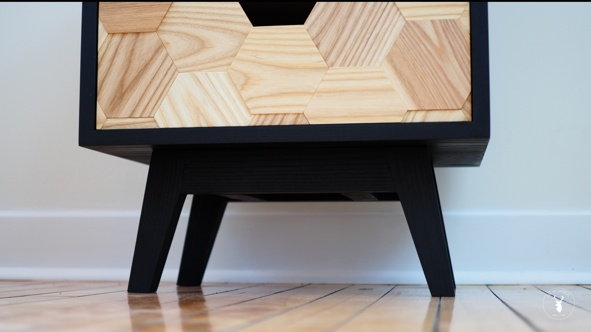 Mid-century Nightstand with Hexagon Drawers | DIY Montreal
