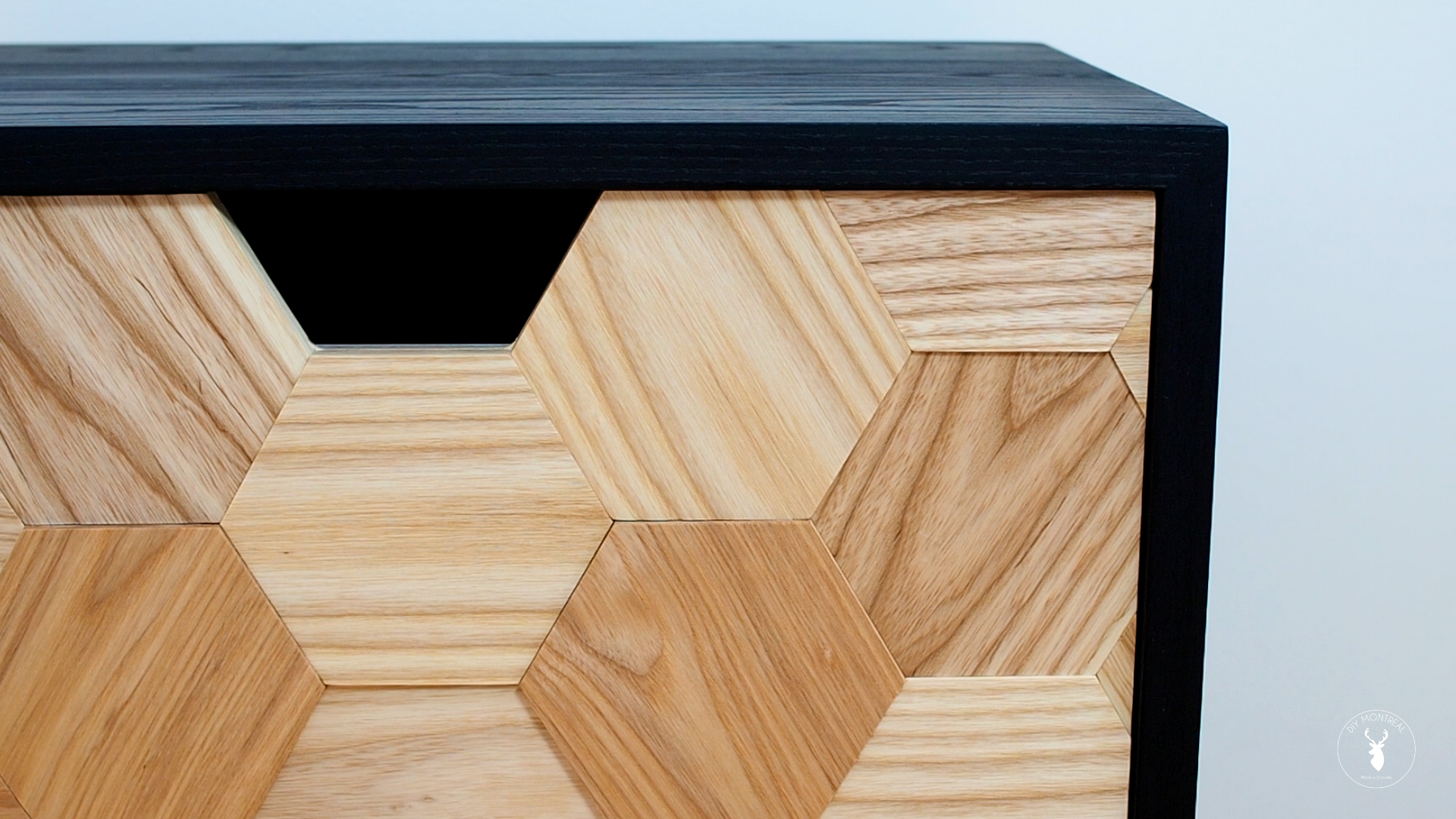 Mid-century Nightstand with Hexagon Drawers | DIY Montreal