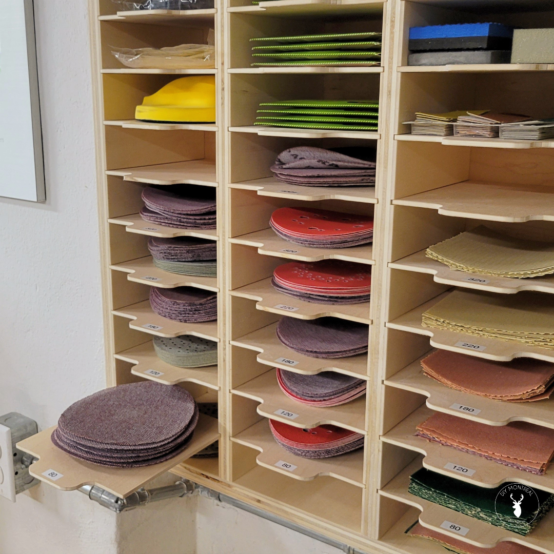 Sandpaper Organizer and Storage Cabinet | DIY Montreal