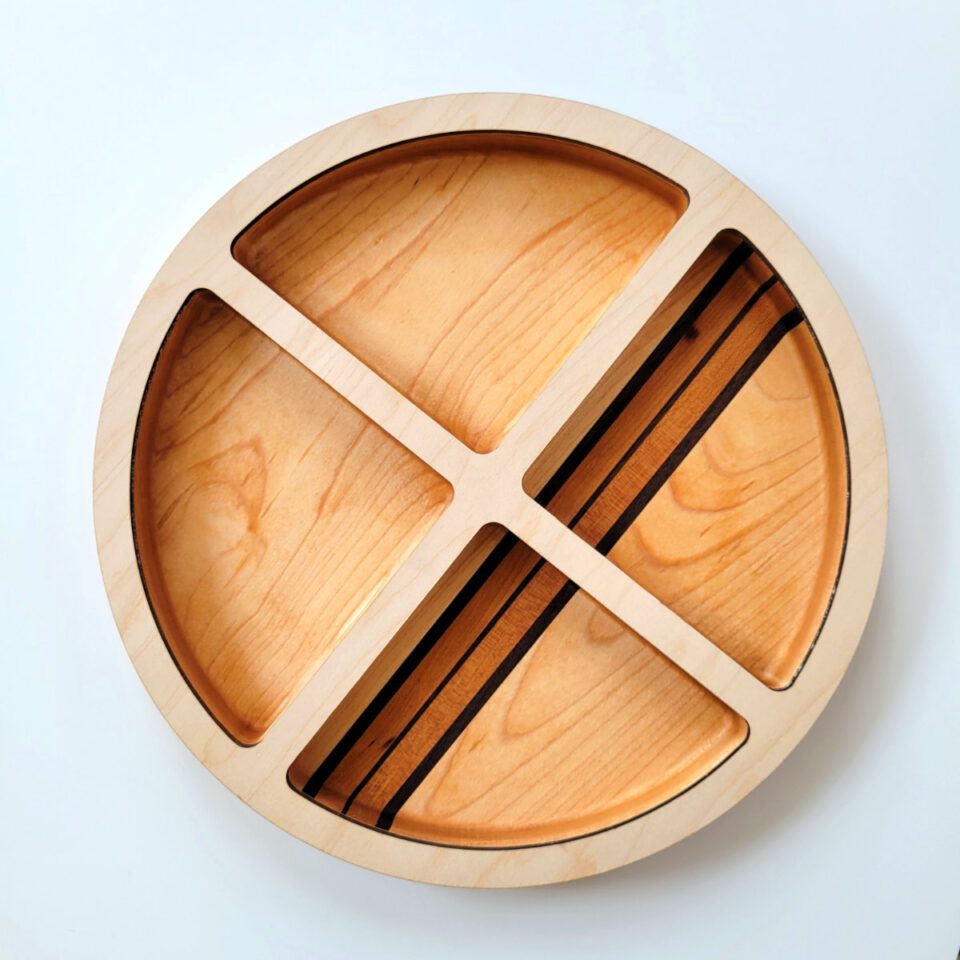 4 Compartment Round Serving Tray Router Template | DIY Montreal