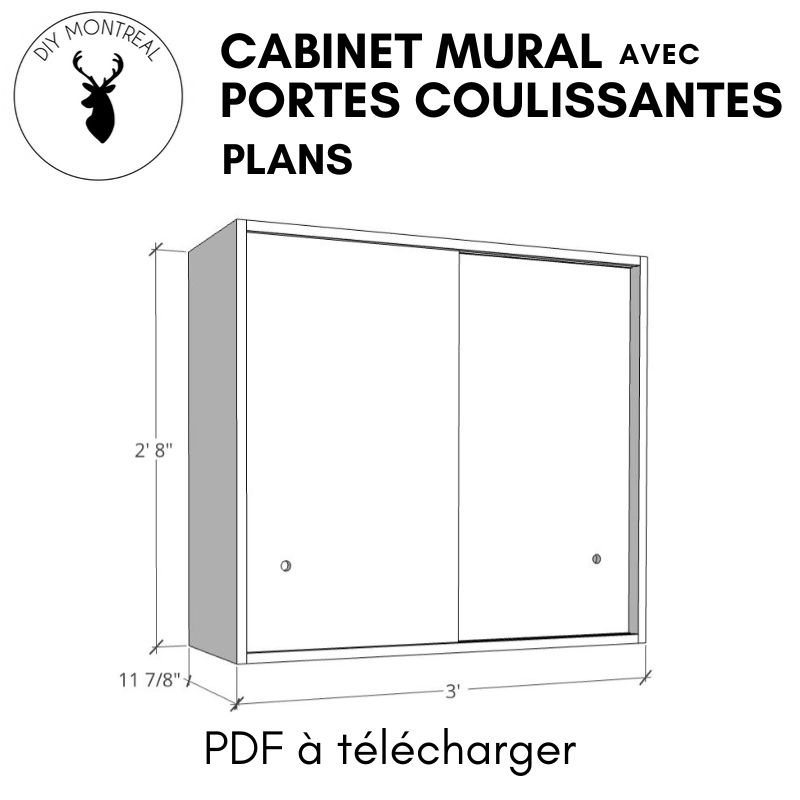 Armoire murale avec portes coulissantes | Plans de construction PDF ...
