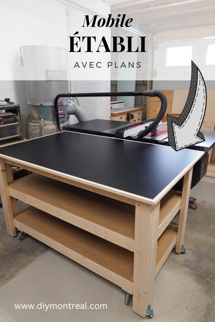 Table de sortie / Établi | Mobile et réglable en hauteur – Bricolage ...