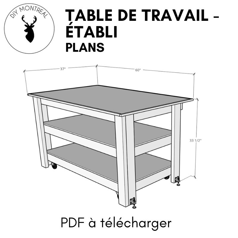 Table de sortie mobile / établi | Plans de construction PDF – Bricolage ...