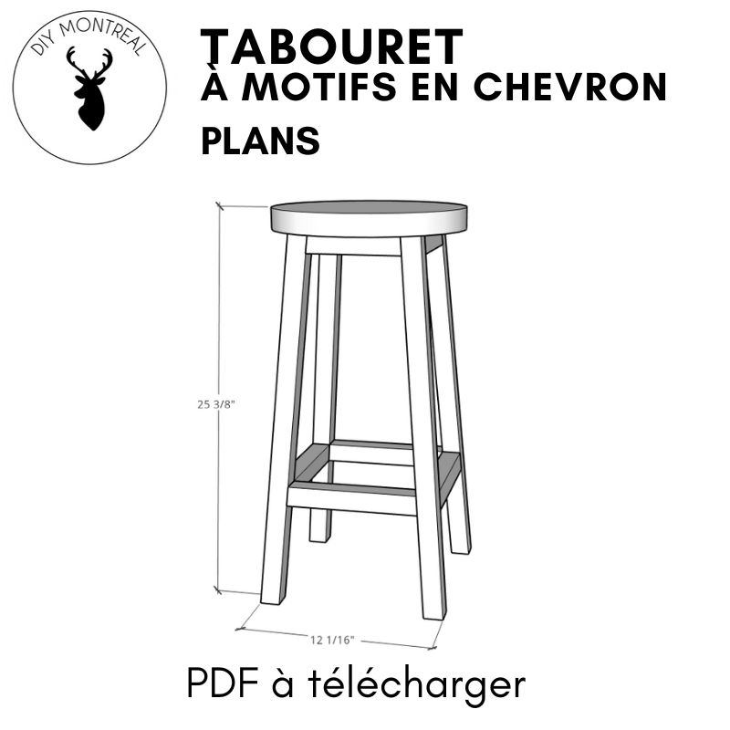 Tabouret de bar à motif chevron | Plans de construction PDF – Bricolage ...
