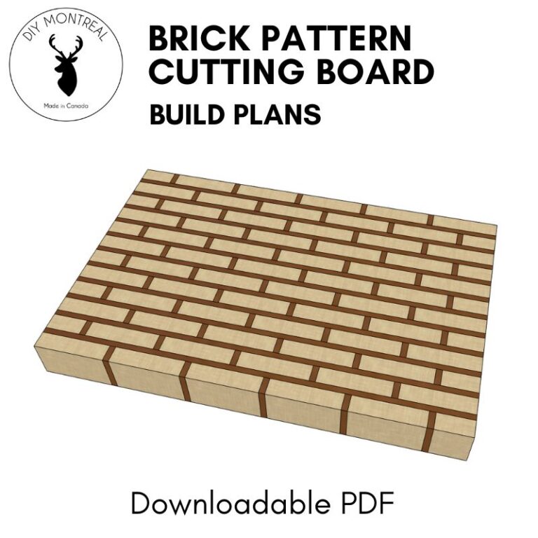 Brick Pattern End Grain Cutting Board | Build Plans - DIY Montreal